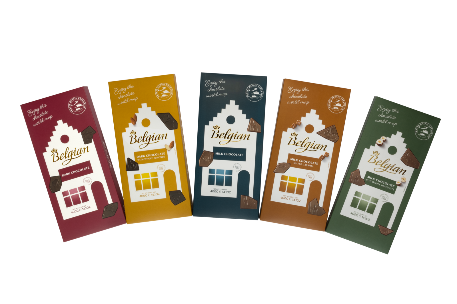 The Belgian launches world map chocolate bar